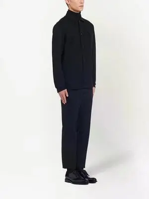 Prada Wool-blend Shirt With Triangle Logo