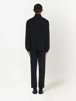 Prada Wool-blend Shirt With Triangle Logo