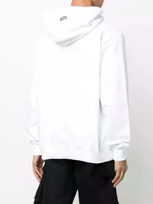 Gcds Logo-print Cotton Hoodie - White