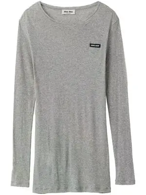 Miu Miu Ribbed Knit Jersey Dress
