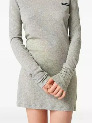 Miu Miu Ribbed Knit Jersey Dress