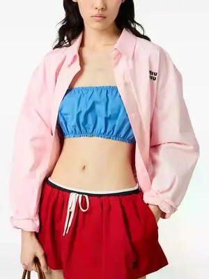 Miu Miu Logo-detail Top - Blue
