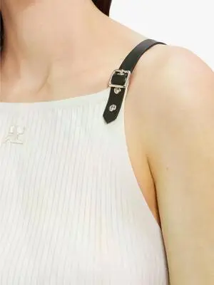 COURREGES Buckle-detail Ribbed Tank Top