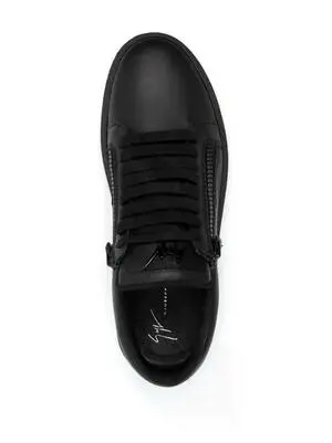 GIUSEPPE ZANOTTI Gz94 Double-zip Low-top Sneakers - Black