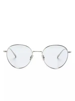 TOTEME Logo-engraved Round-frame Sunglasses - Silver