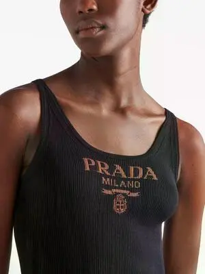 Prada Logo-print Silk Tank Top