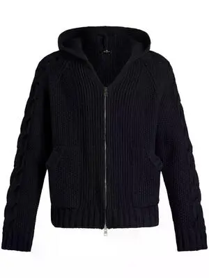 Etro Cable Knit Zip-up Hoodie