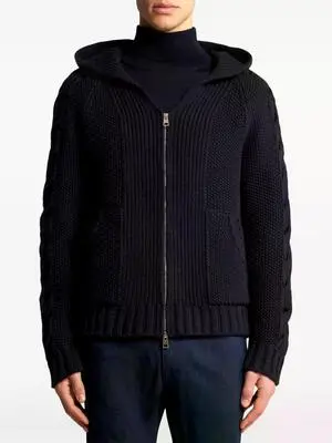 Etro Cable Knit Zip-up Hoodie