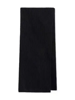 Dolce & Gabbana Logo-patch Wool Scarf - Blue