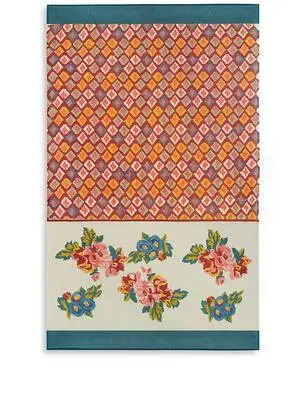 LISA CORTI Lisa Bouquet Graphic-print Beach Towel - Blue