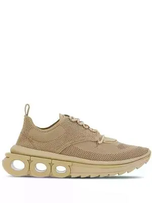 FERRAGAMO Gancini-plaque Low-top Sneakers - Neutrals