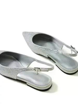 TWINSET Rhinestone-embellished Slingback Ballet Flats