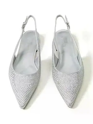 TWINSET Rhinestone-embellished Slingback Ballet Flats