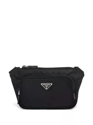 Prada Logo-appliqué Re-nylon Belt Bag - Black