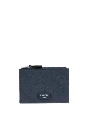 LANCEL Logo-patch Leather Card Holder - Blue
