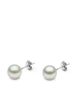 Yoko London 18kt White Gold South Sea Pearl Stud Earrings - Silver