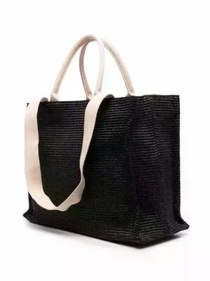 Marni Logo-embroidered Raffia Tote Bag