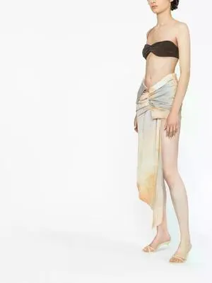 Off-White Tie-dye Asymmetric Skirt