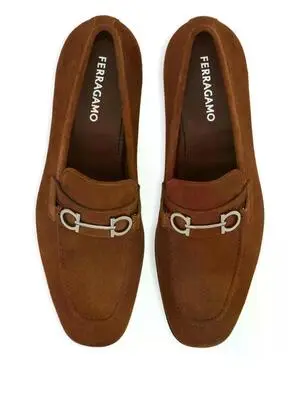 FERRAGAMO Gancini Suede Loafers