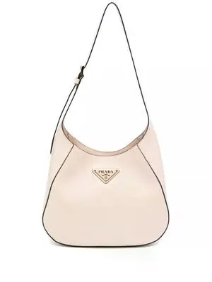 Prada Triangle Logo Shoulder Bag - Neutrals