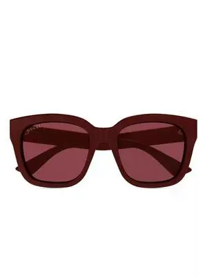 Gucci Interlocking G Square-frame Sunglasses - Red