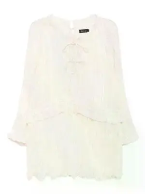 TOUT A COUP Ruffle-detail Midi Dress - Neutrals
