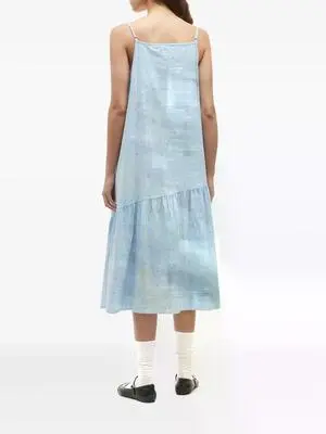 TOUT A COUP Gingham Check Midi Dress - Blue