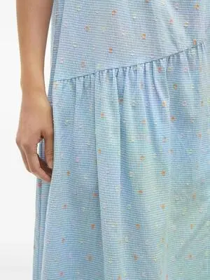 TOUT A COUP Gingham Check Midi Dress - Blue