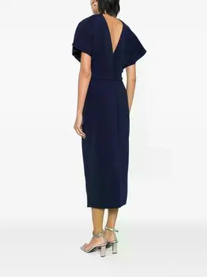 Amsale Draped Detailing Midi Dress - Blue