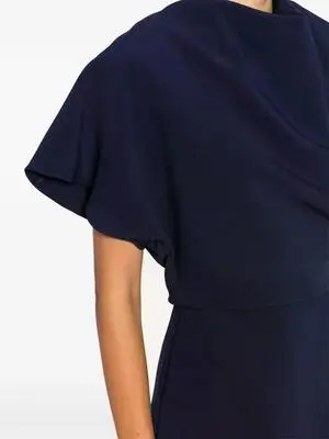 Amsale Draped Detailing Midi Dress - Blue