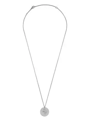 Mateo Stallion Coin Pendant Necklace - Silver