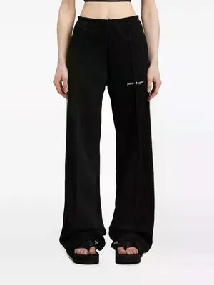 Palm Angels Wide Leg Track Pants With Side Stripe Detail - Black