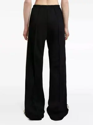 Palm Angels Wide Leg Track Pants With Side Stripe Detail - Black