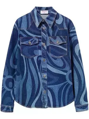Emilio Pucci Marmo-print Denim Shirt