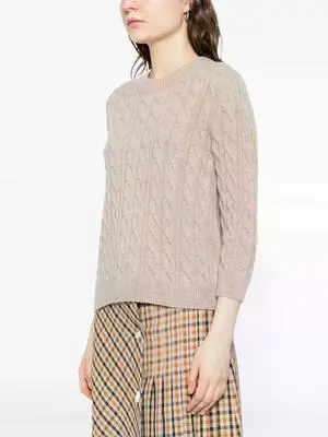 N.peal Emilia Cable Round Neck Sweatshirt