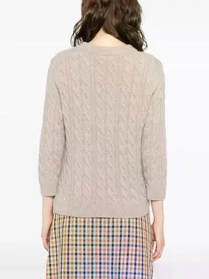 N.peal Emilia Cable Round Neck Sweatshirt