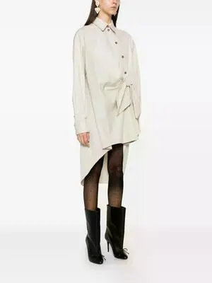 Viktor & Rolf Knotted Mini Shirt Dress - Neutrals