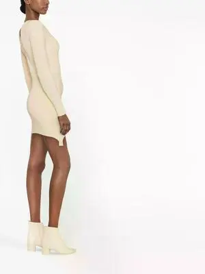 COURREGES Ribbed-knit Zip-up Dress