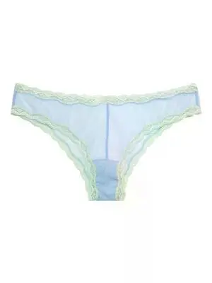 FLEUR DU MAL Lace-trimmed Briefs - Blue
