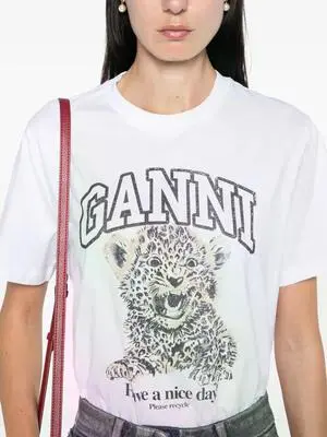 GANNI Leopard Jersey T-shirt