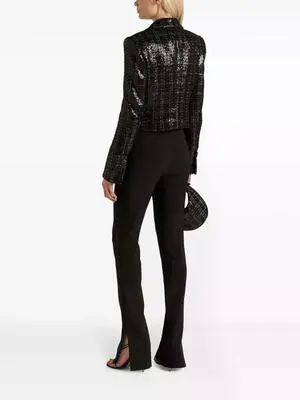 GENNY Sequin-embellished Tweed Cropped Jacket