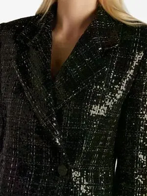 GENNY Sequin-embellished Tweed Cropped Jacket