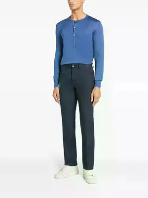 TOM FORD Knitted Silk Henley Top