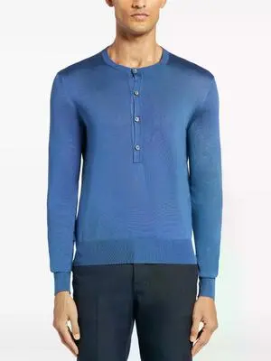 TOM FORD Knitted Silk Henley Top