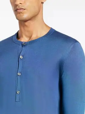 TOM FORD Knitted Silk Henley Top