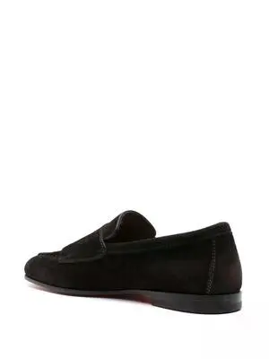 Santoni Double-buckle Suede Loafers - Brown