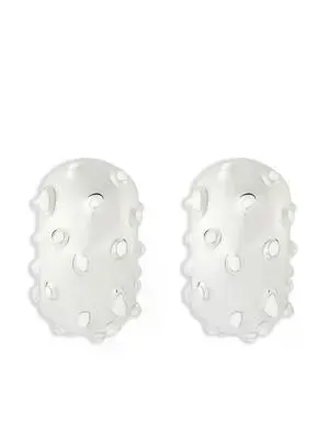 COURREGES Infinity Flecked Hoop Earrings - Silver