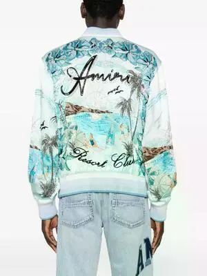 Amiri Paradise Beaded Bomber Jacket - Blue