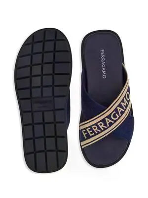 FERRAGAMO Crossover-strap Cotton Sandals
