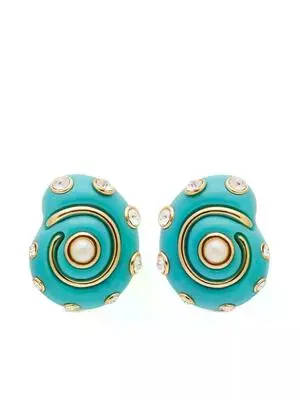 KENNETH JAY LANE Crystal-embellished Clip-on Earrings - Blue